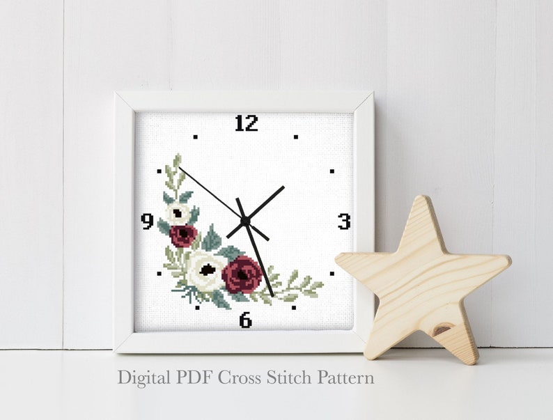 Clock Modern cross stitch pattern cross stitch pattern | Etsy