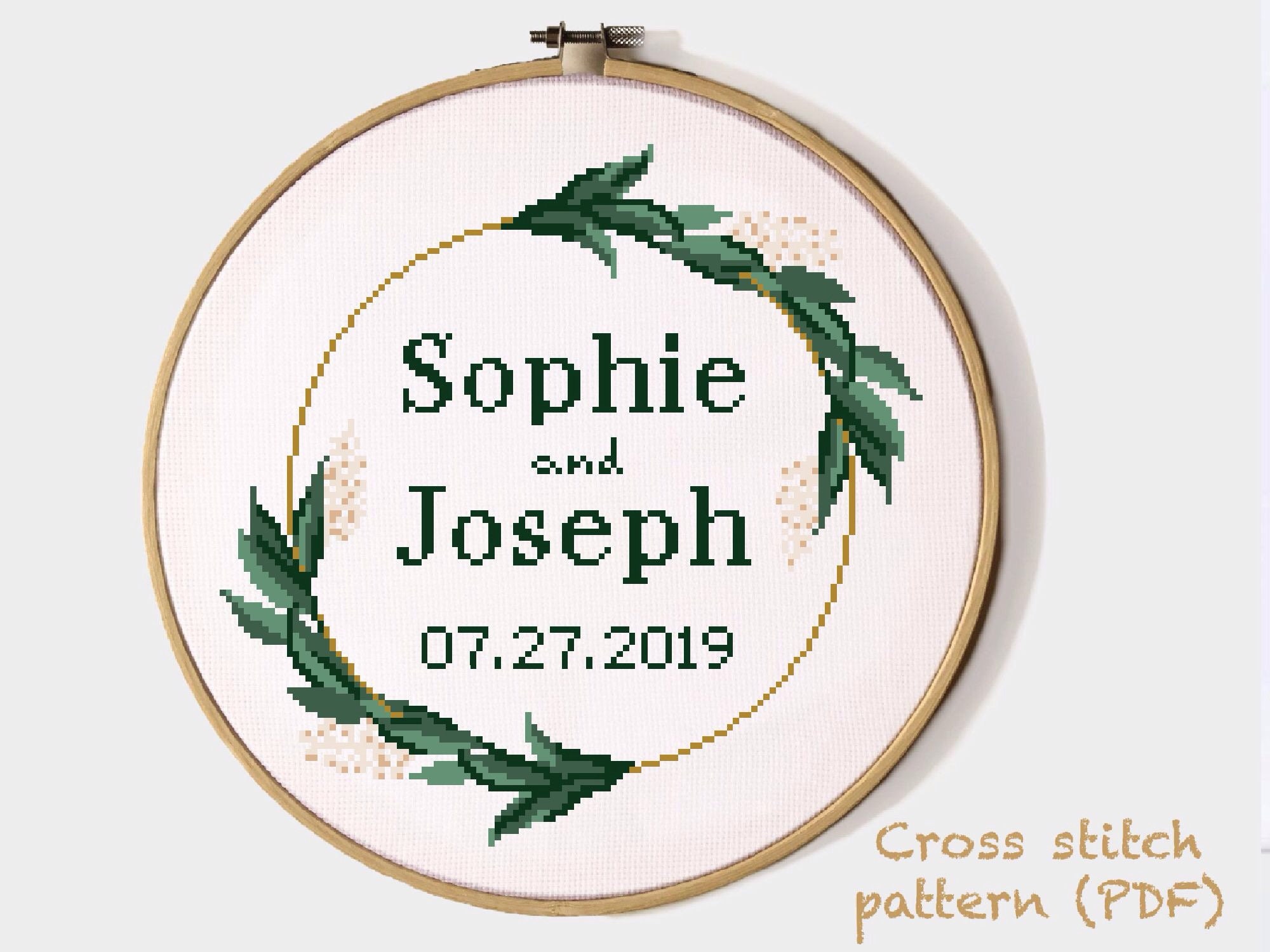 Wedding Modern Cross Stitch Pattern Personalized Counted - Etsy