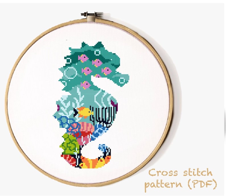 Set of 6 Sea Animals Modern Cross Stitch Pattern Ocean Cross - Etsy