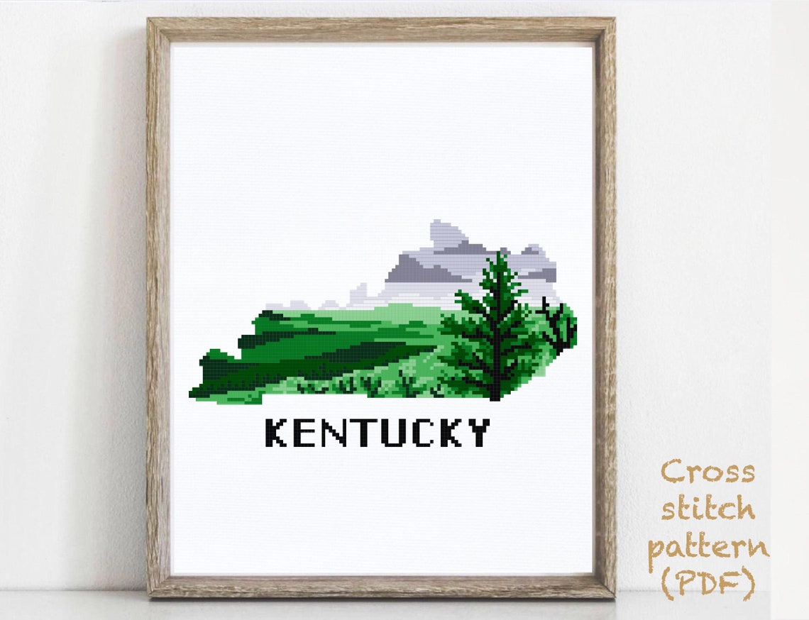 Kentucky State Modern Cross Stitch Pattern Nature Counted | Etsy