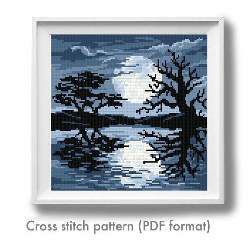 Nature Cross Stitch Pattern PDF Landscape Modern Counted Cross - Etsy