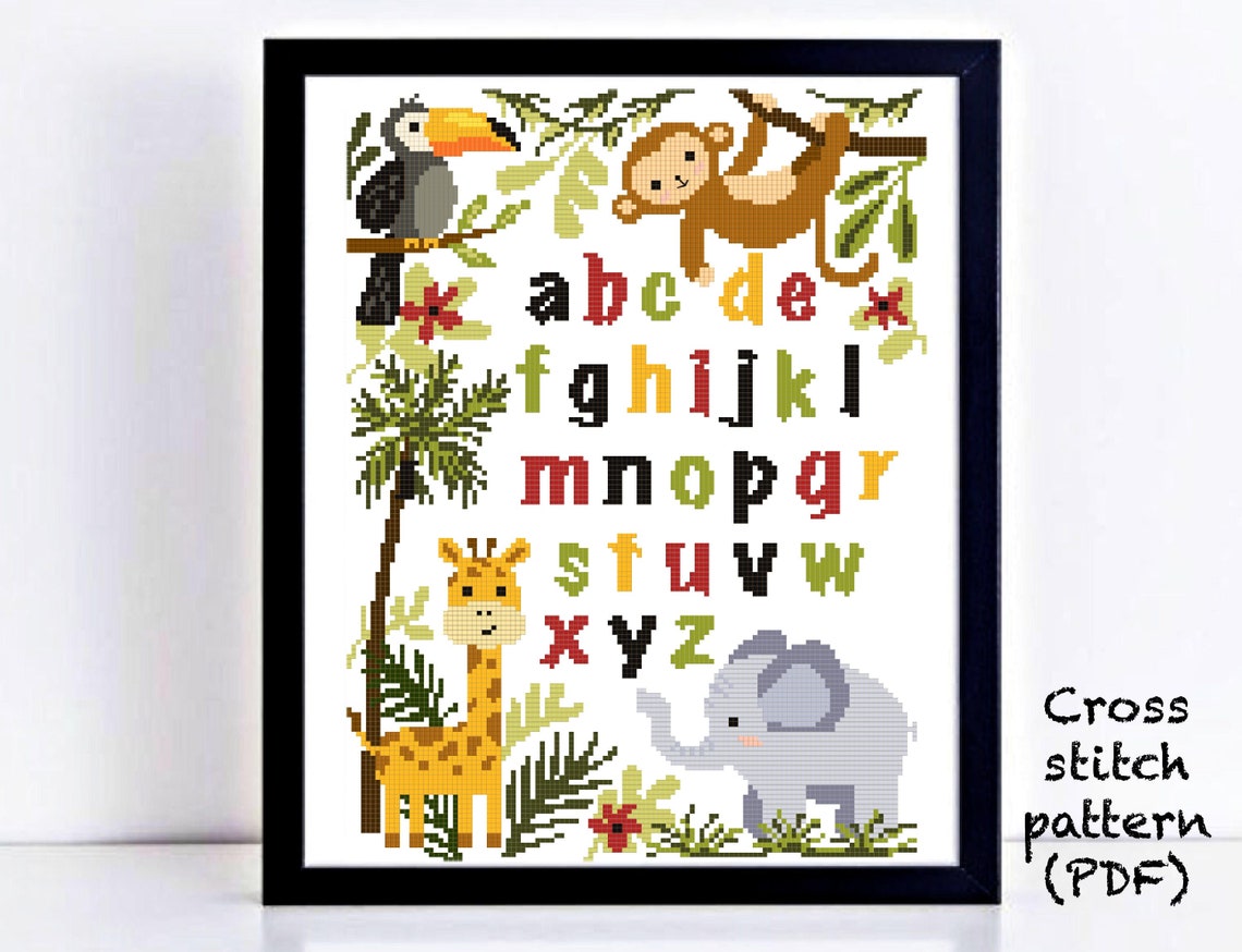 Alphabet Modern Cross Stitch Pattern Easy Counted Cross | Etsy