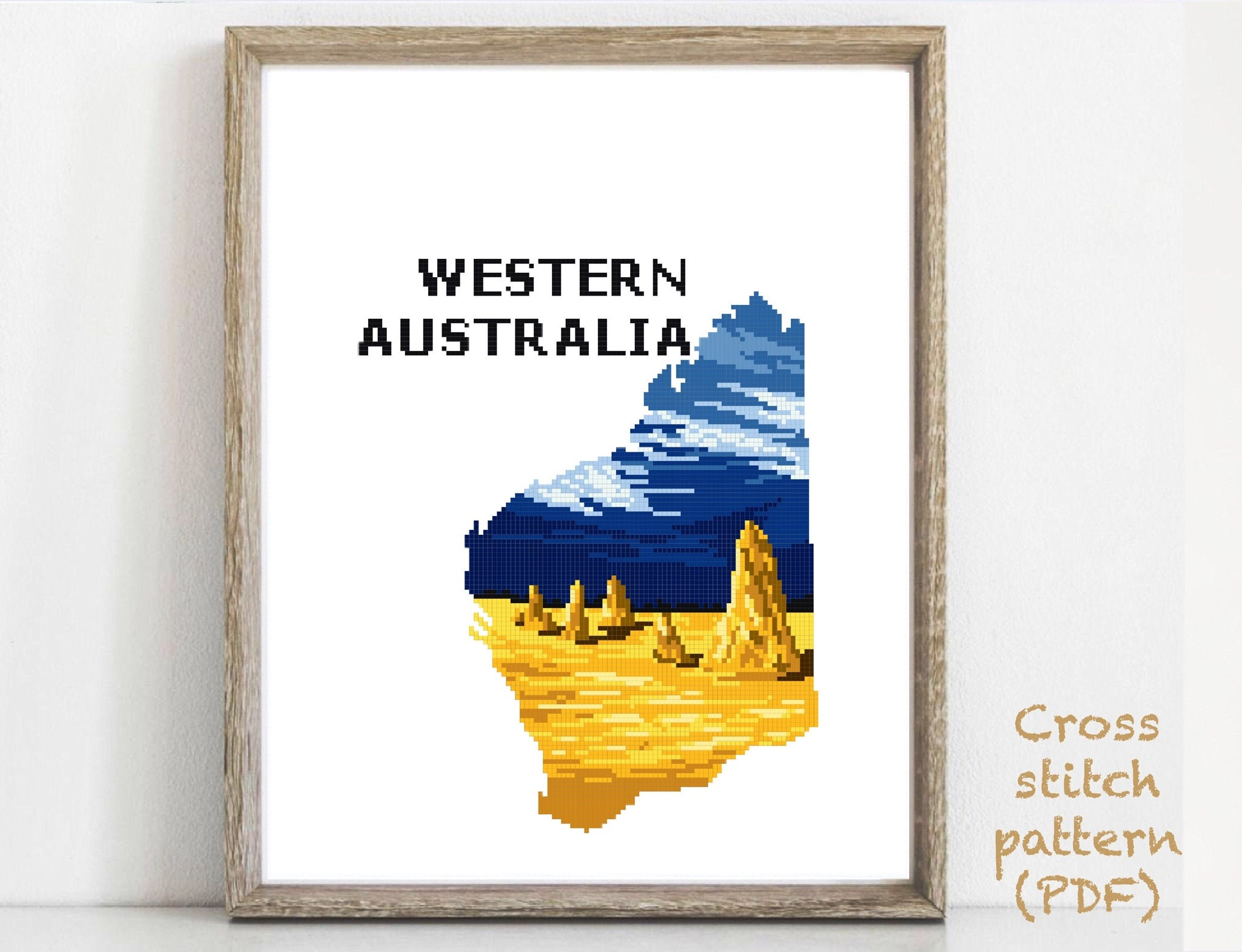 Australia States and Territories Landscape Modern Cross Stitch | Etsy