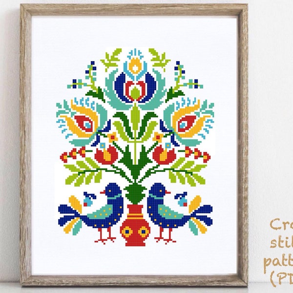 Folk Art Cross Stitch - Etsy