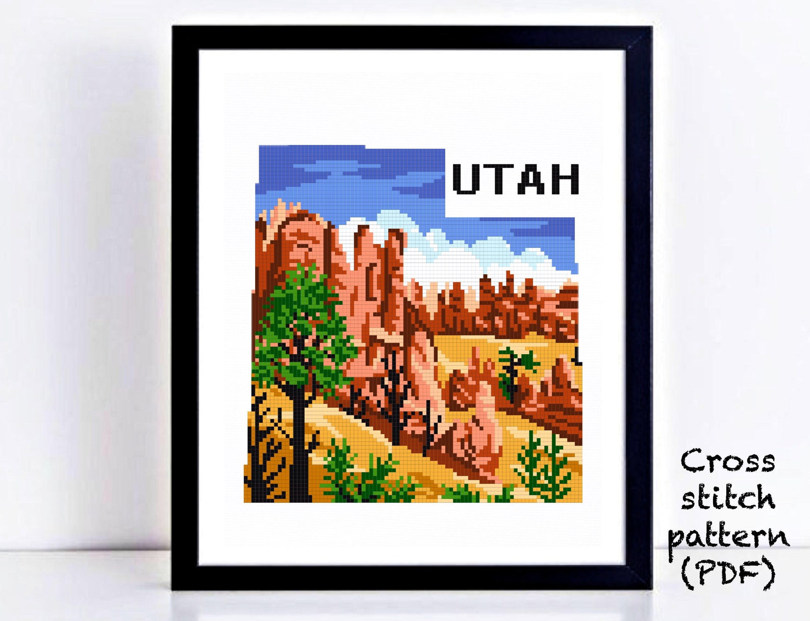 Utah State Modern Cross Stitch Pattern Nature Counted Cross - Etsy