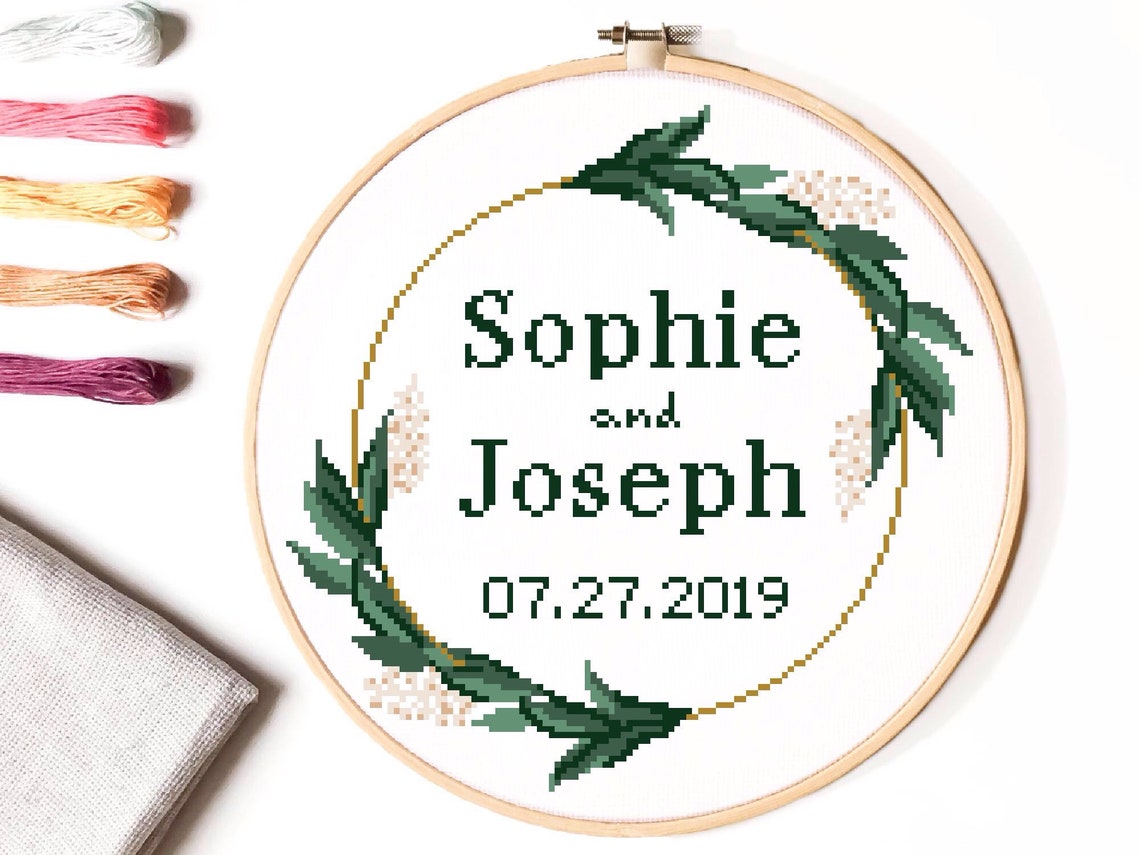 Wedding Modern Cross Stitch Pattern Personalized Counted - Etsy
