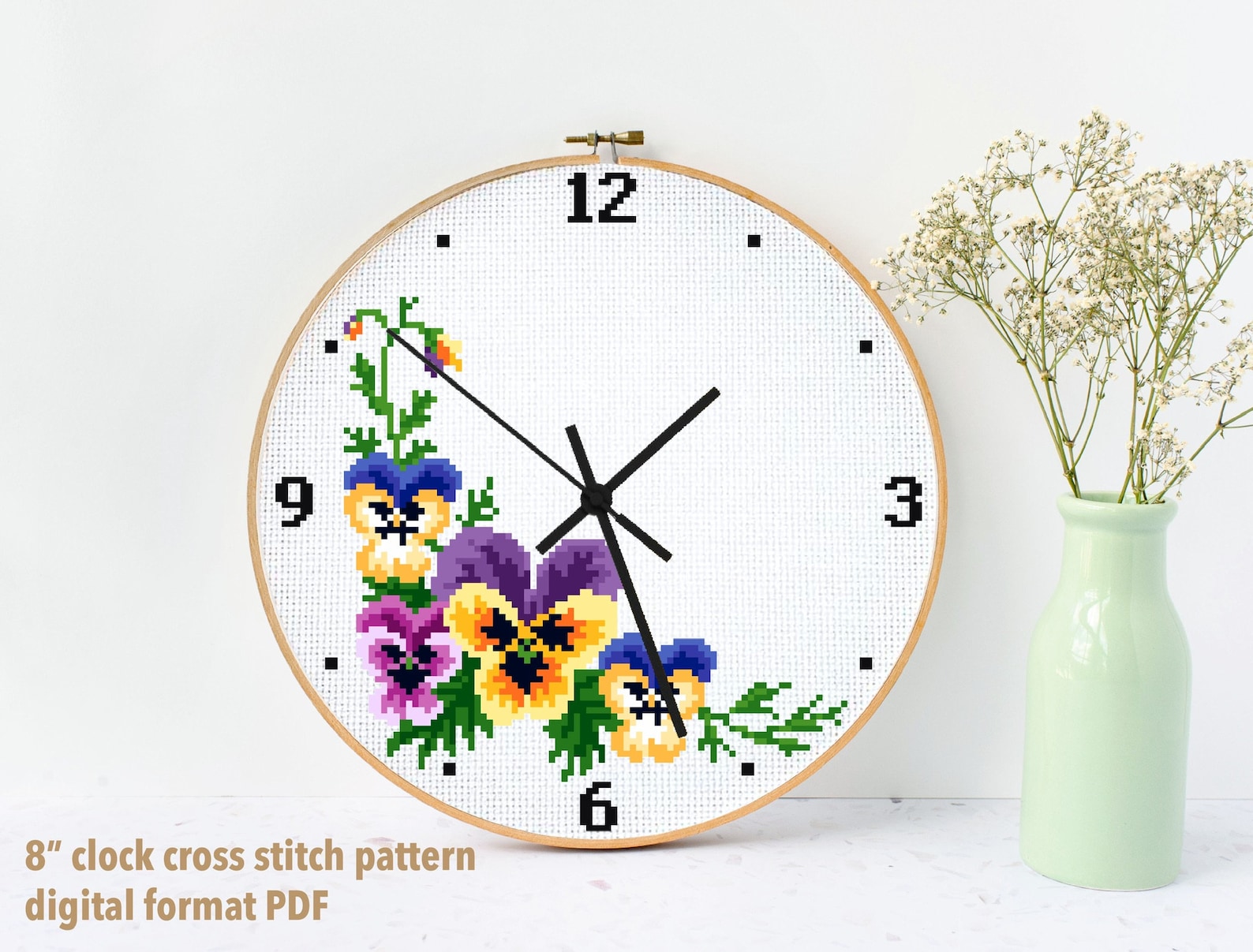 Clock Modern cross stitch pattern cross stitch pattern | Etsy