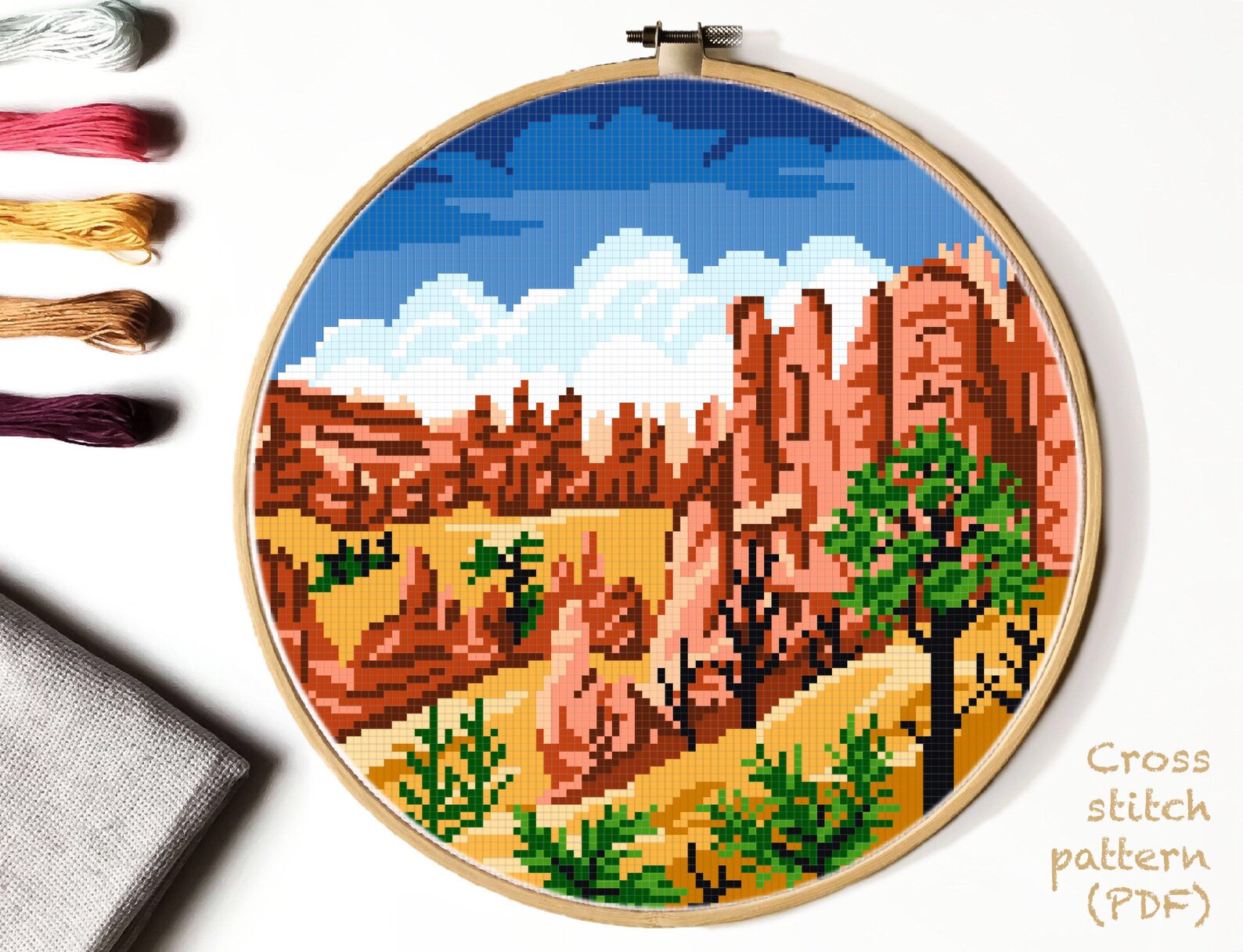 Bryce Canyon National Park Modern Cross Stitch Pattern Nature - Etsy