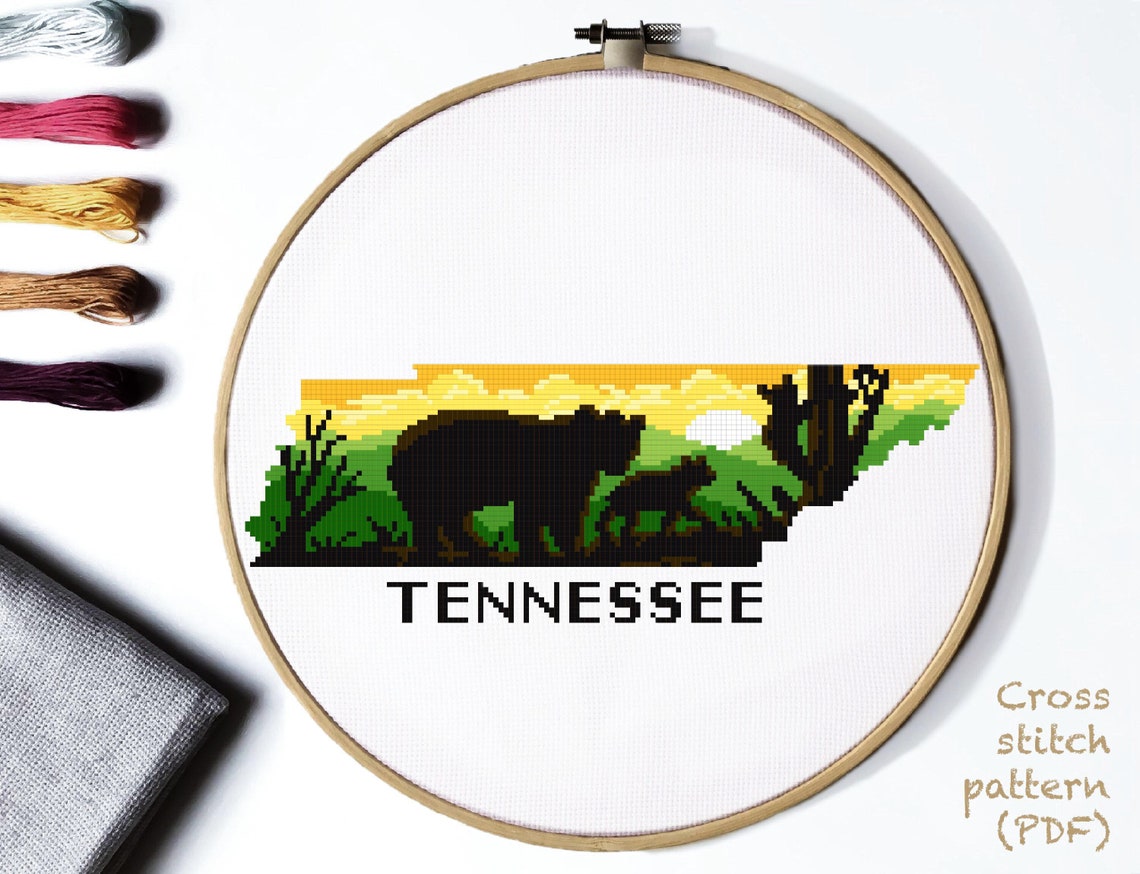 Tennessee State Modern Cross Stitch Pattern Nature Counted - Etsy