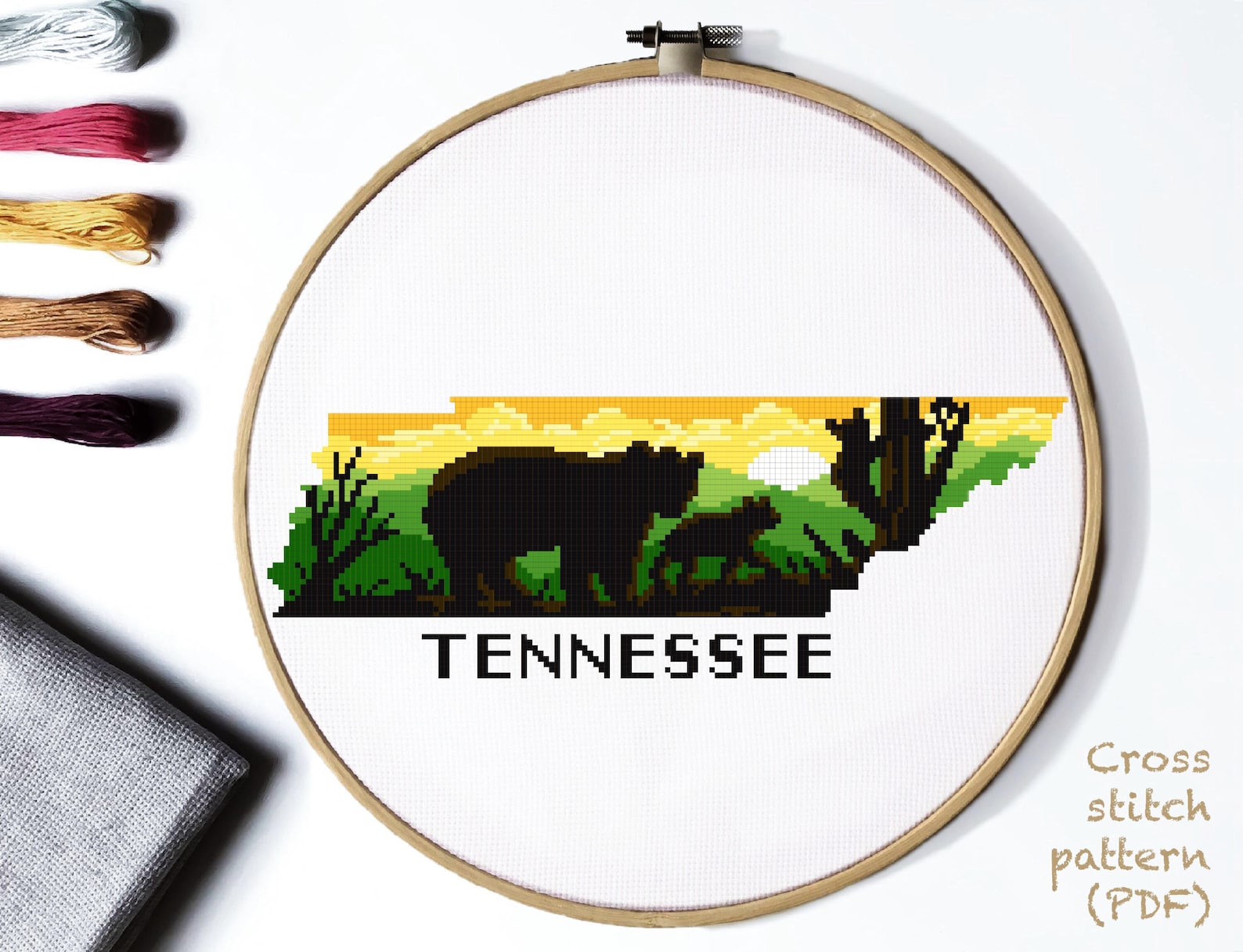 Tennessee State Modern Cross Stitch Pattern Nature Counted - Etsy