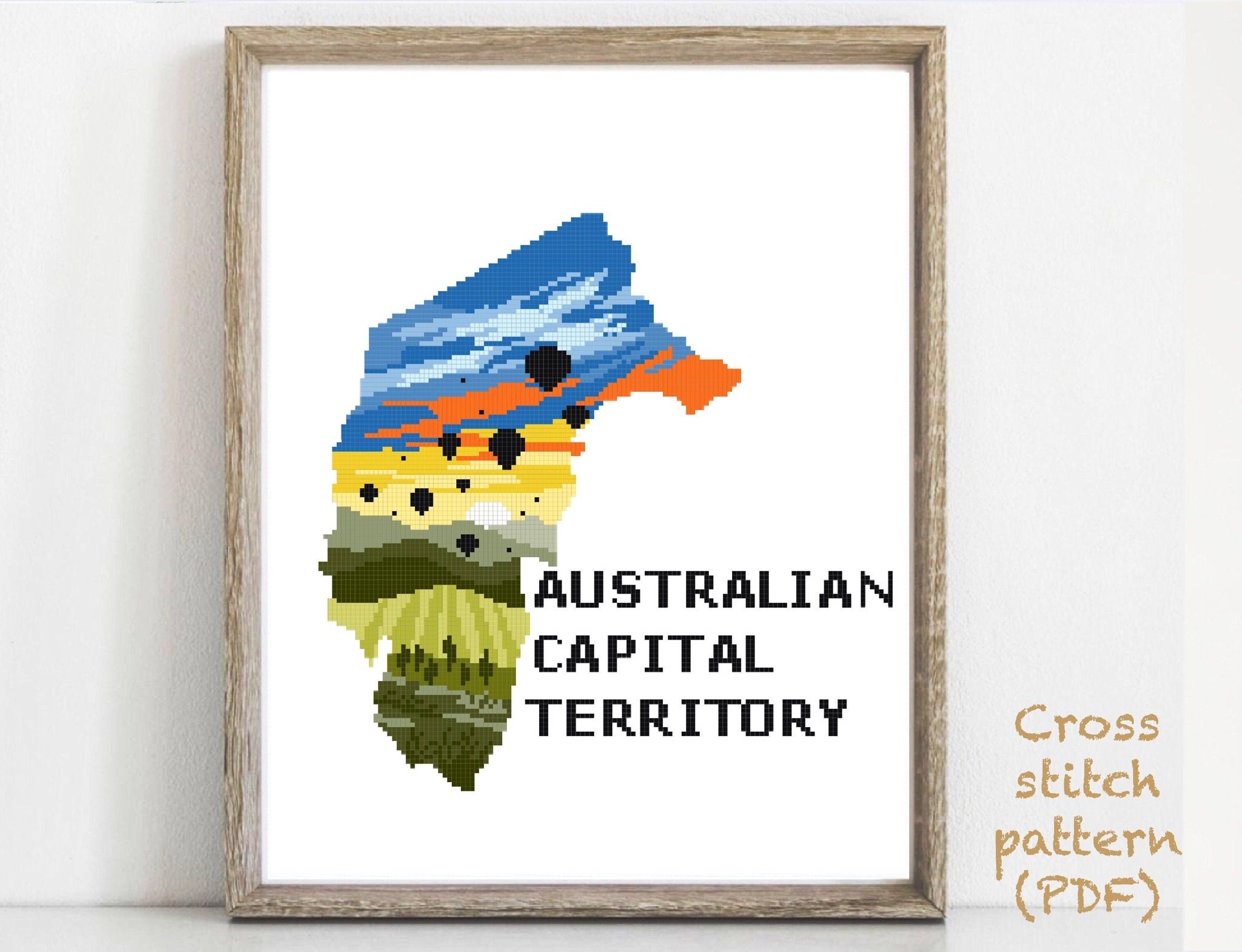 Australia States and Territories Landscape Modern Cross Stitch | Etsy