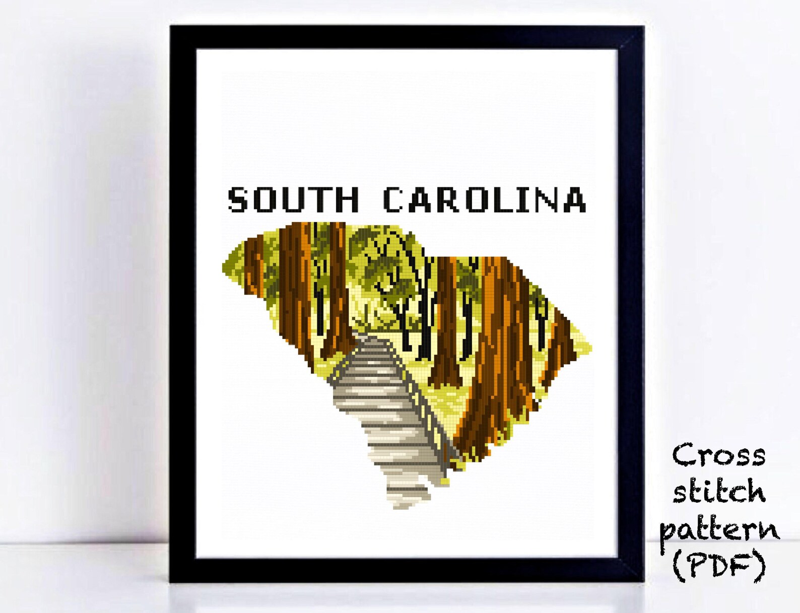 South Carolina State Modern Cross Stitch Pattern Nature | Etsy
