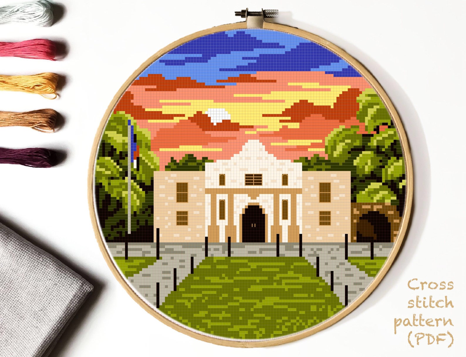 Alamo Modern Cross Stitch Pattern, Texas State Cross Stitch, Nature ...