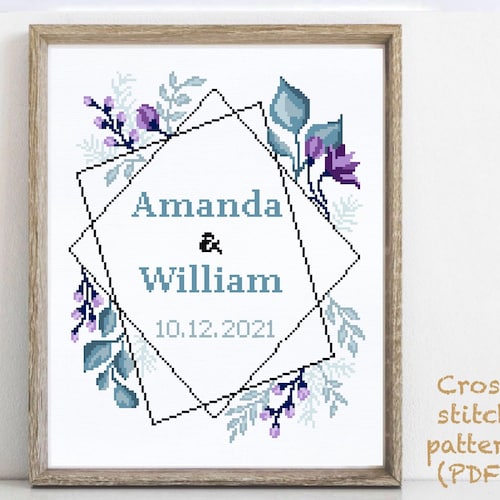 Wedding Cross Stitch Pattern Love Sign Customizable Modern - Etsy