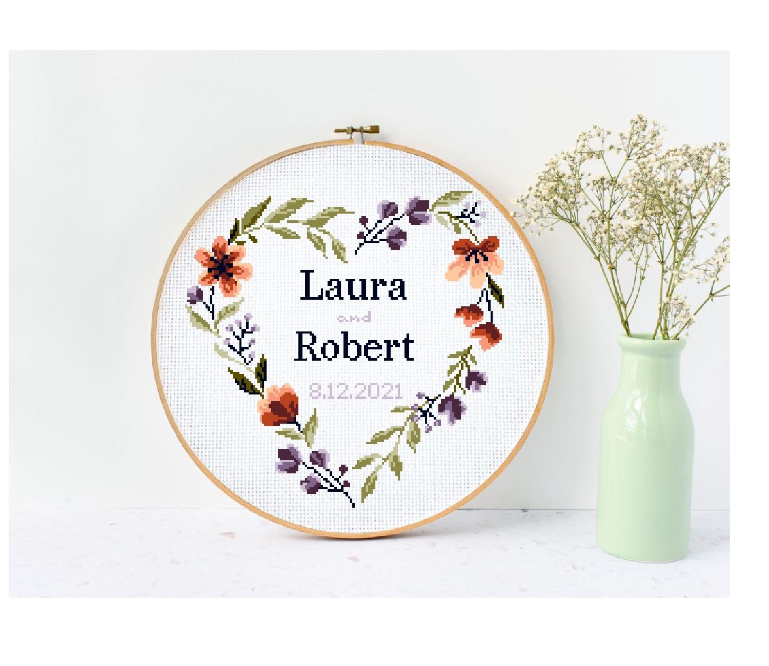 Wedding Modern Cross Stitch Pattern Personalized Counted | Etsy