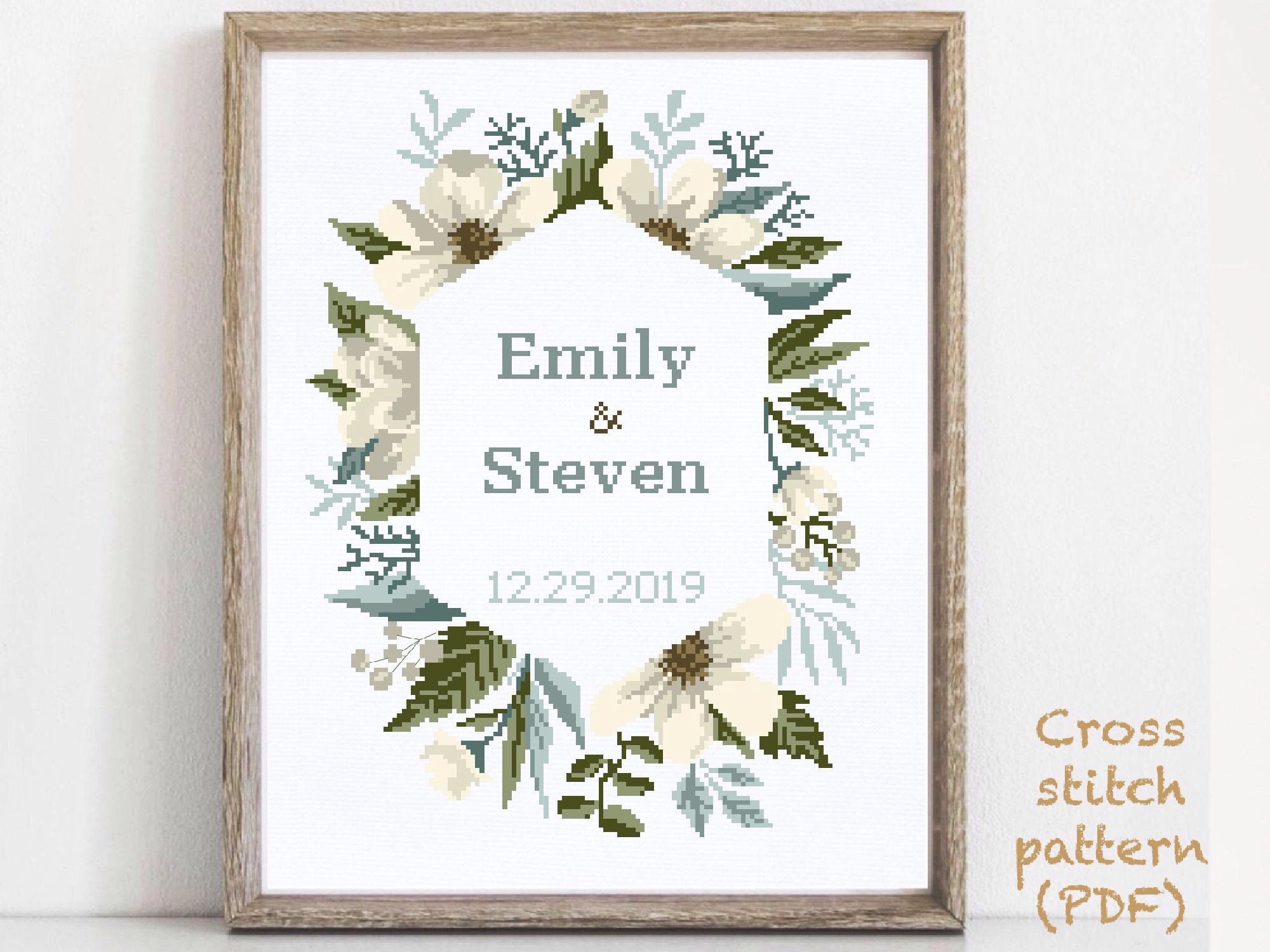 Wedding Modern Cross Stitch Pattern Personalized Counted - Etsy Canada