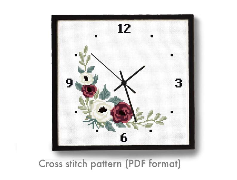 Clock Modern cross stitch pattern cross stitch pattern | Etsy