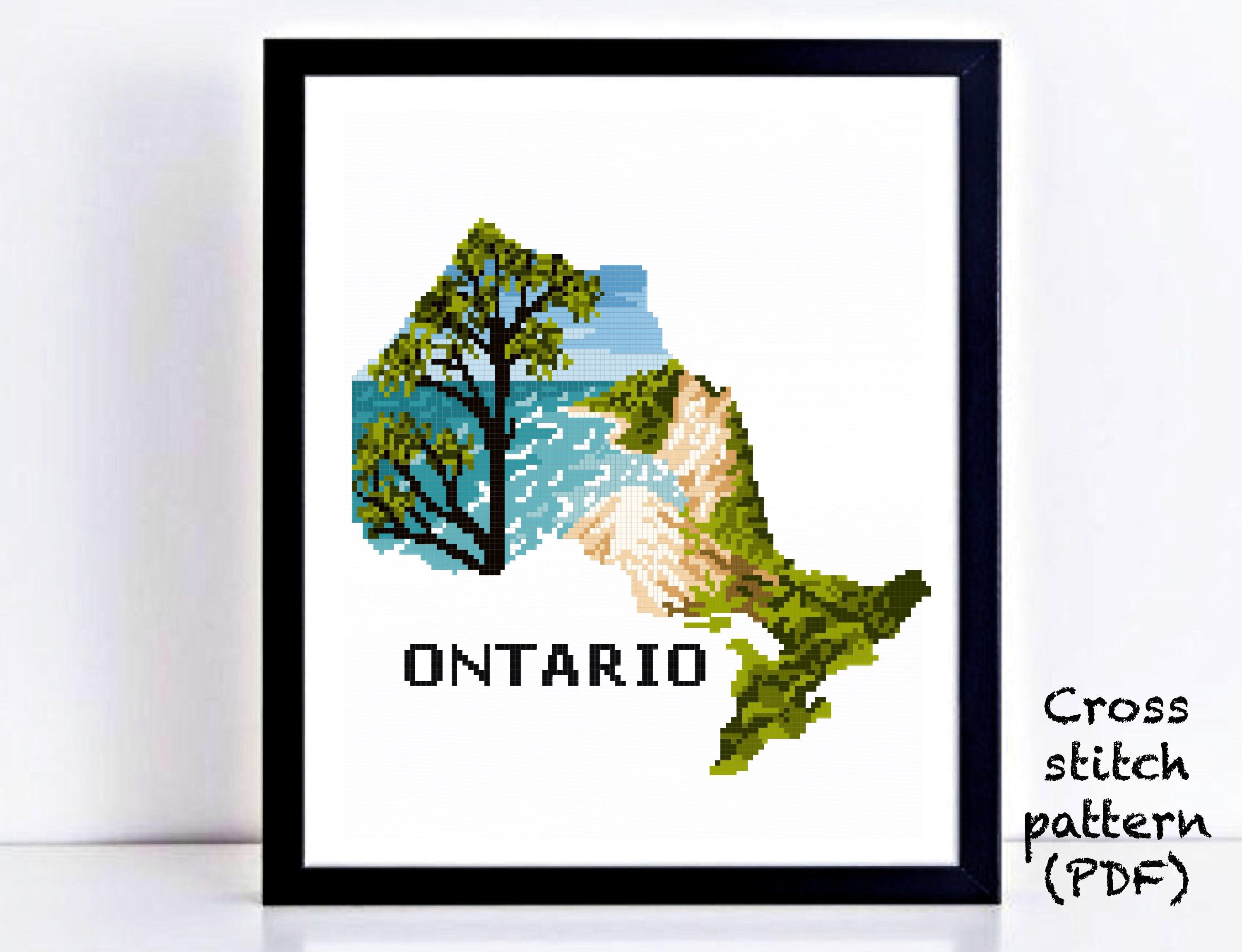 Ontario Province Canada Modern Cross Stitch Pattern - Etsy