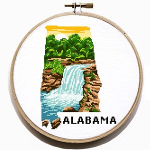 Alabama State Modern Cross Stitch Pattern, Little Rivercanyon National ...