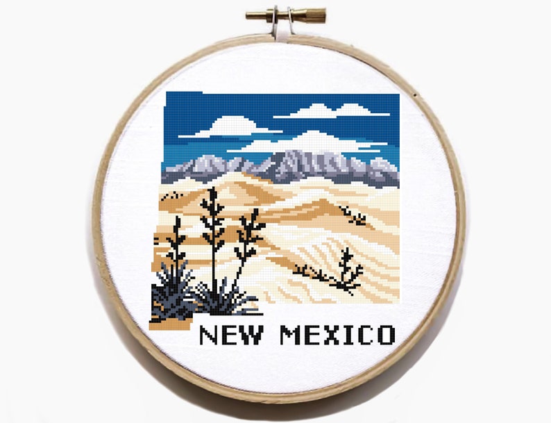 New Mexico State Modern Cross Stitch Pattern Nature Counted - Etsy