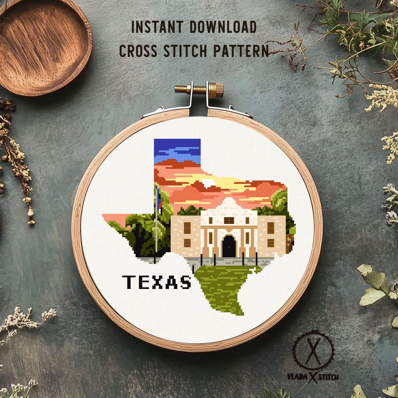Texas Cross Stitch - Etsy