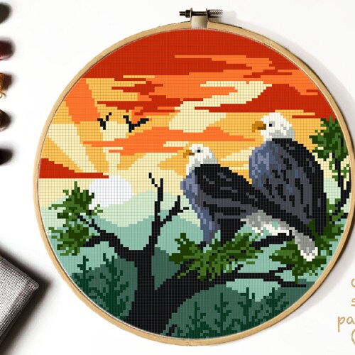 Landscape Modern Cross Stitch Pattern Nature Easy Counted | Etsy
