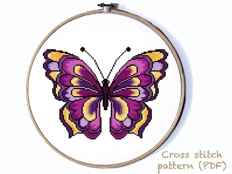 Butterfly Cross Stitch Pattern Easy Counted Cross Stitch - Etsy