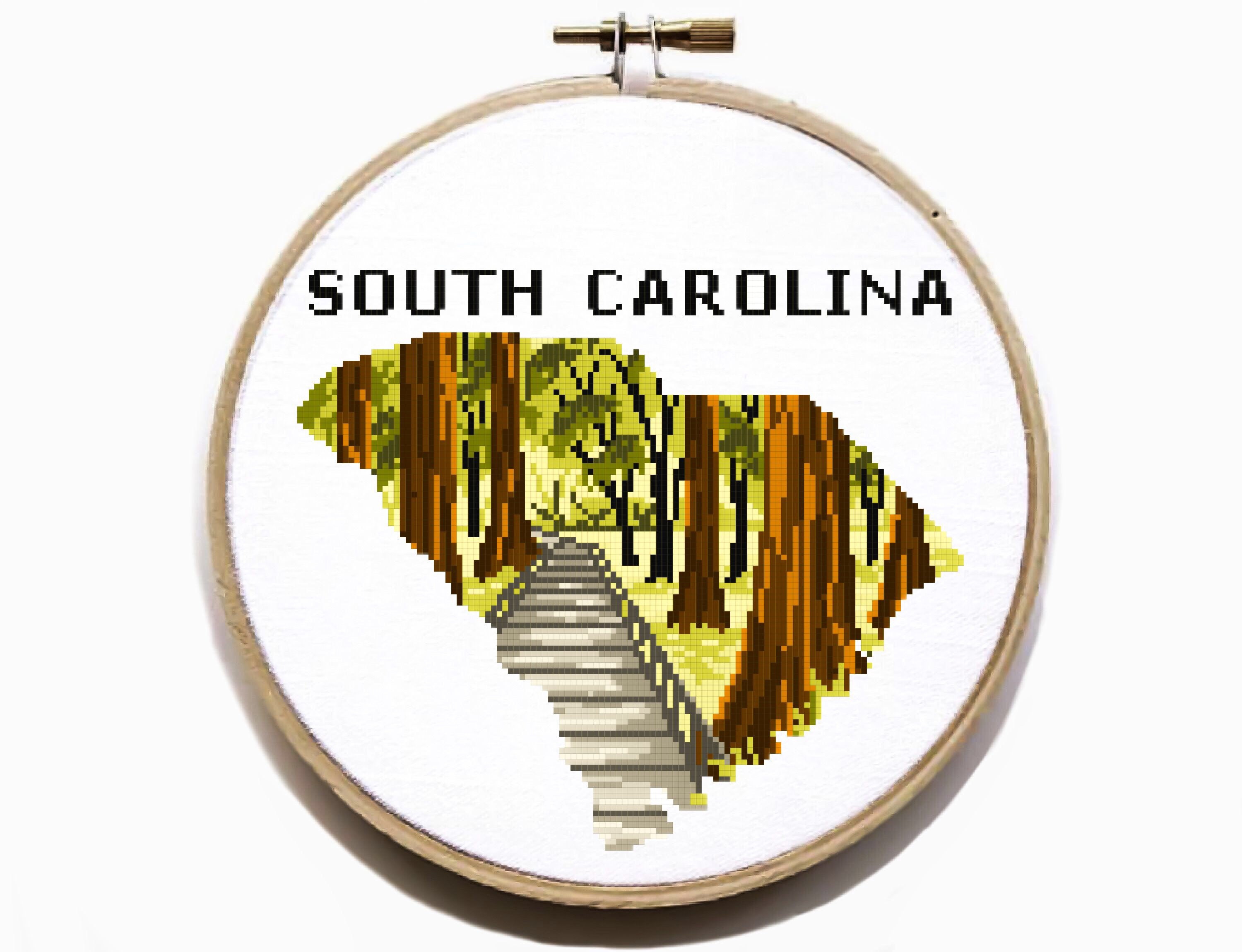 South Carolina State Modern Cross Stitch Pattern Nature | Etsy