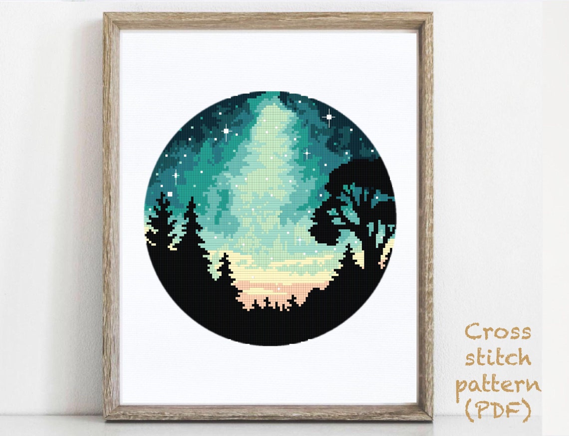 Landscape Cross Stitch Pattern Forest Counted Cross Stitch | Etsy