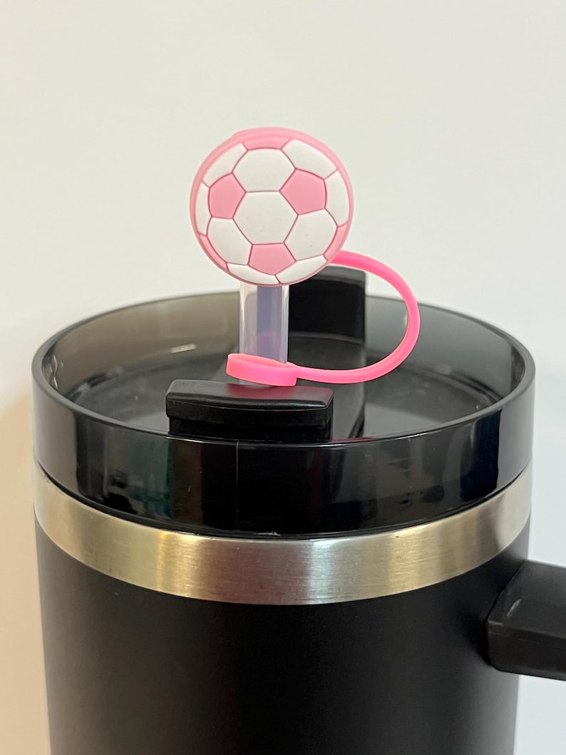 Pink Soccer Ball Straw Topper (10mm) - Etsy