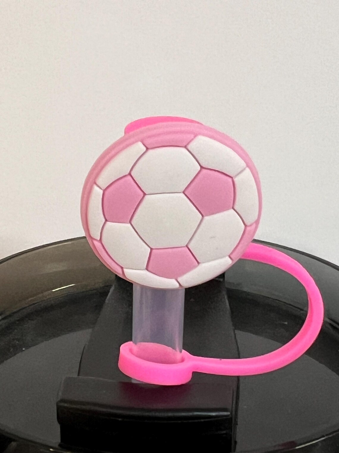 Pink Soccer Ball Straw Topper (10mm) - Etsy