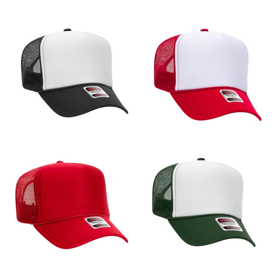 Blank OTTO CAP 5 Panel High Crown Mesh Back Trucker Hat - Etsy