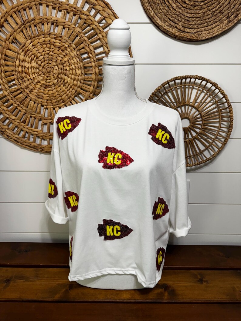 Kansas City Sequin Arrowhead T-shirt - Etsy