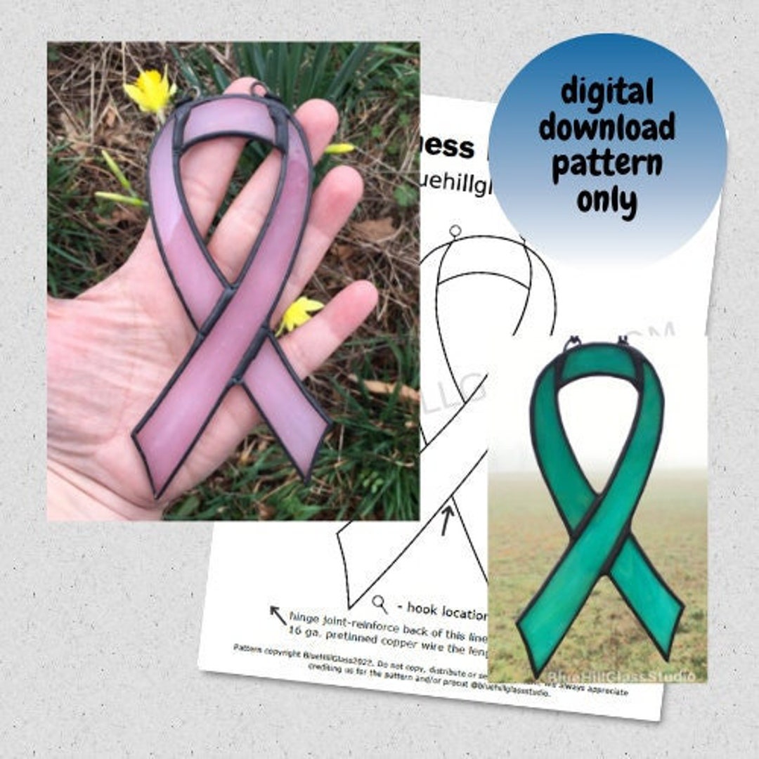 Awareness Ribbon Stained Glass Pattern Digital Download Only Stained ...