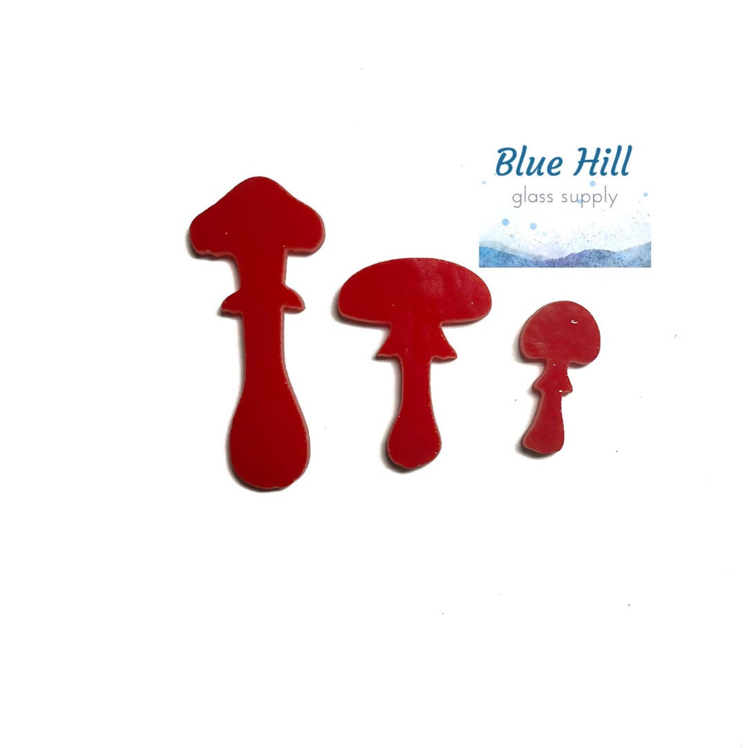 Mushroom 3 Pack Precut Glass Shapes - for Glass Art - Mosaic Art ...