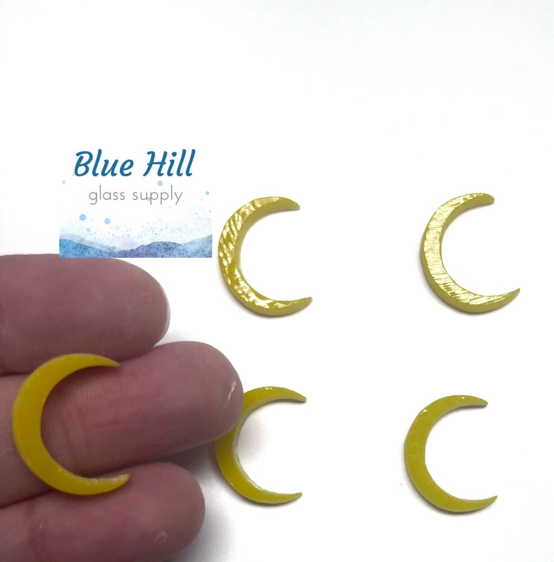 Crescent Moon 5 Pack Fusible Glass Precut - 96 COE - 90 COE Glass - for ...