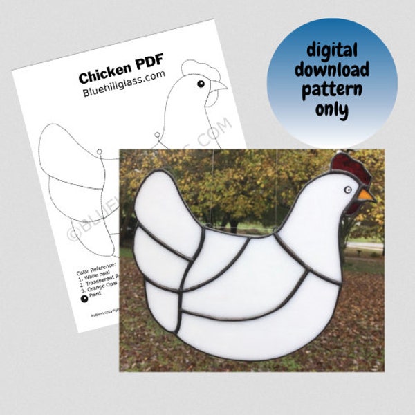 Chicken Stained Glass - Etsy