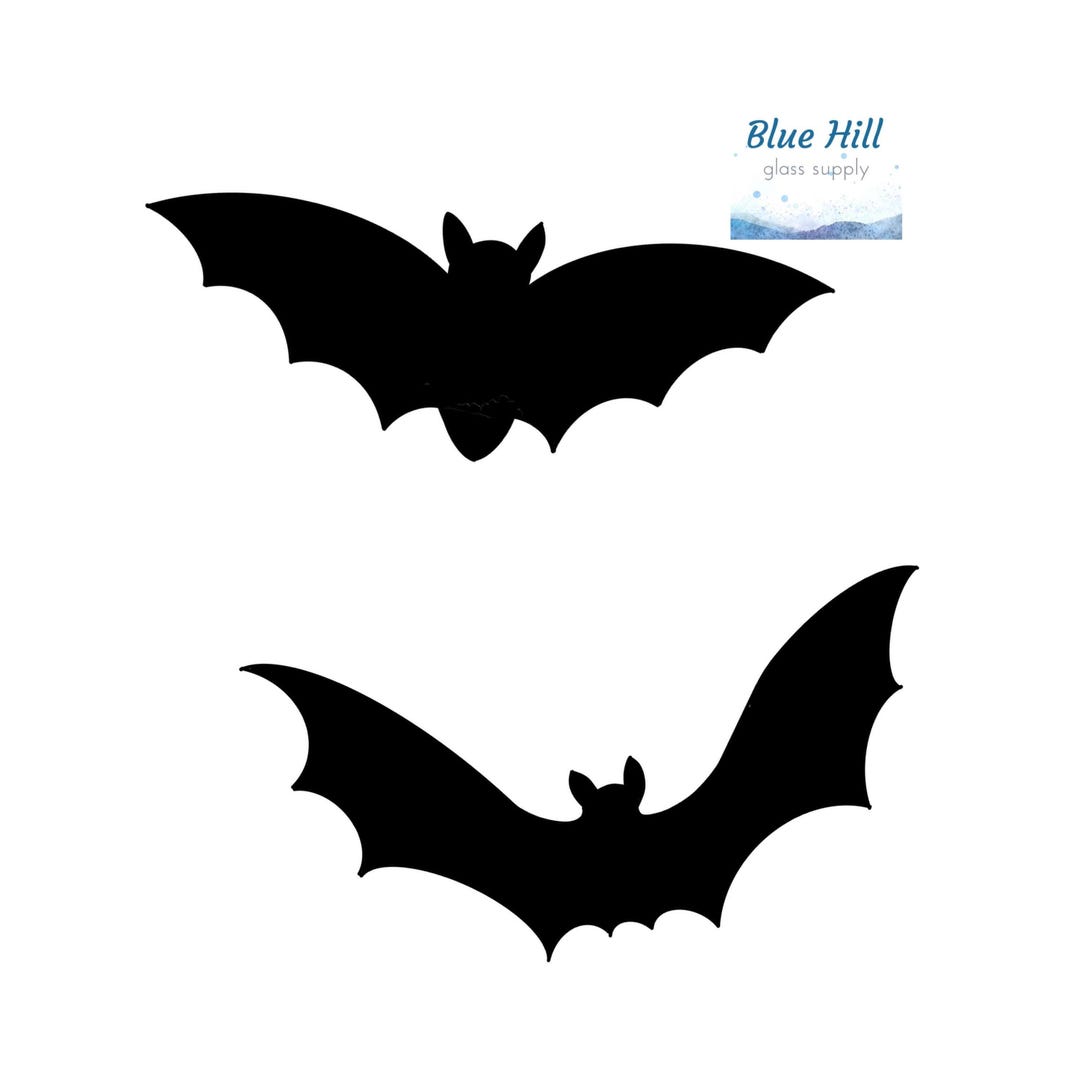 Bat 2 Pack Fusible Glass Precut - 96 COE Oceanside - 90 COE Bullseye ...