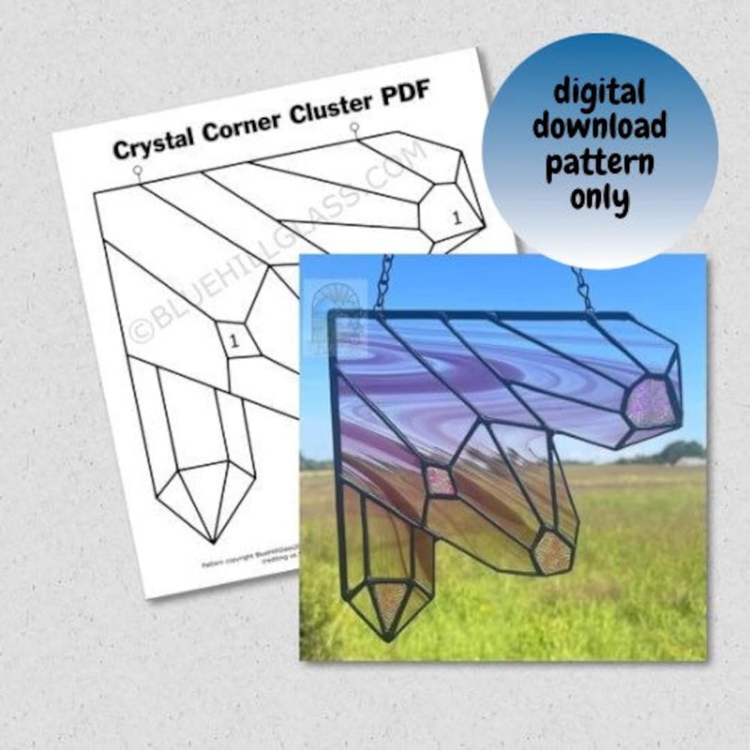 Crystal Corner Cluster Stained Glass Pattern - Digital Download Only ...
