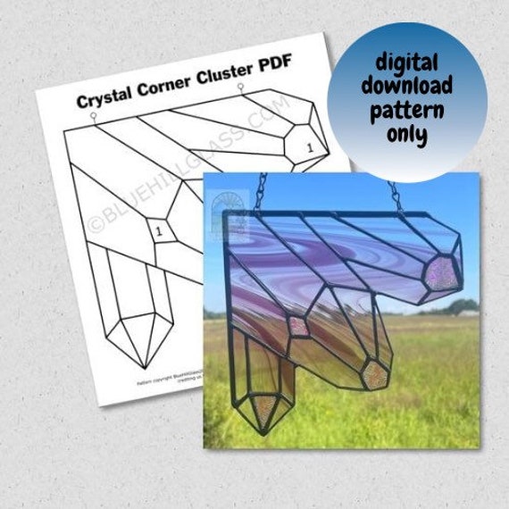 Crystal Corner Cluster Stained Glass Pattern Digital - Etsy