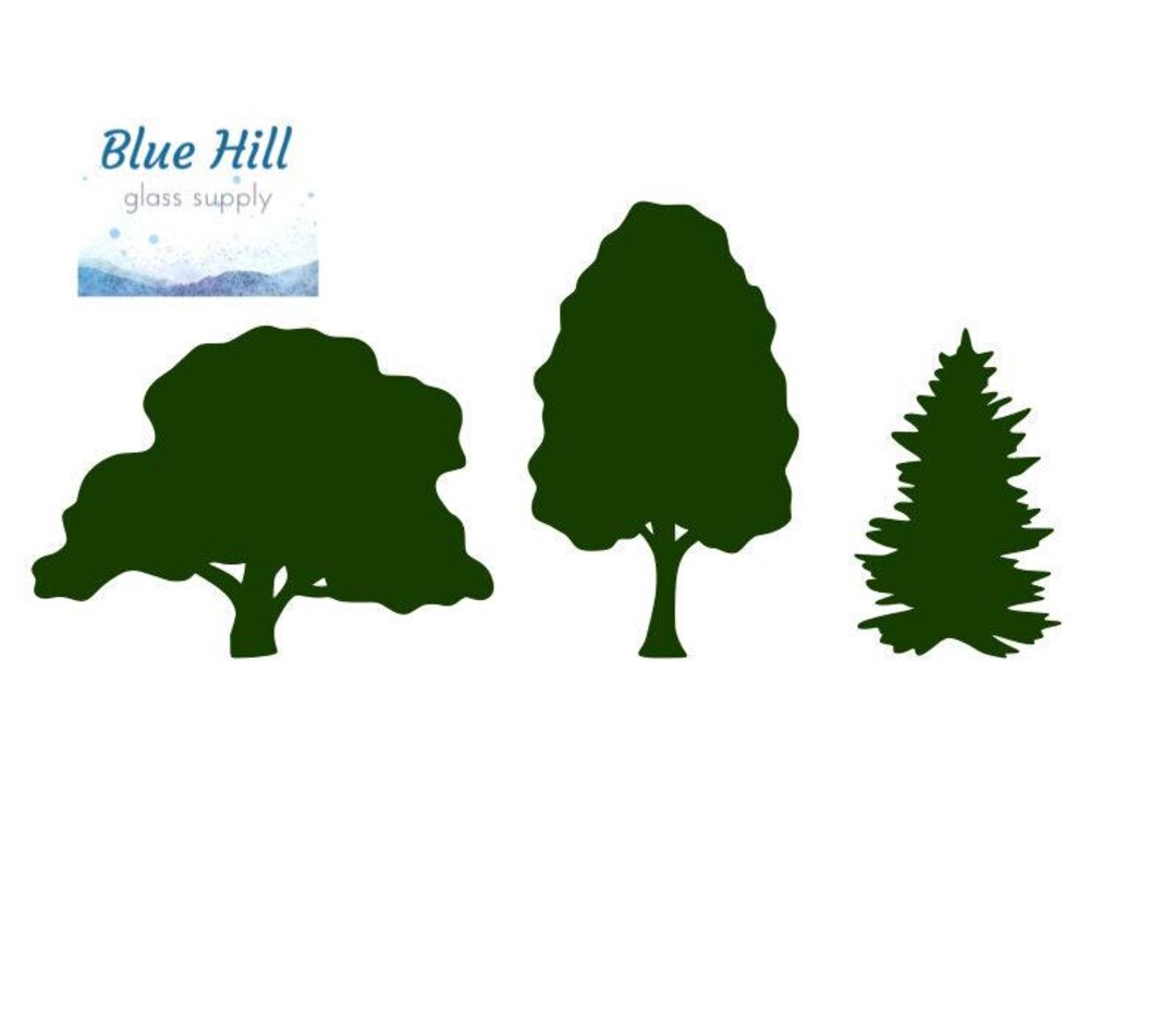 Tree Precut Glass - Oak Tree - Maple Tree - Pine Tree - 96 COE Glass or ...
