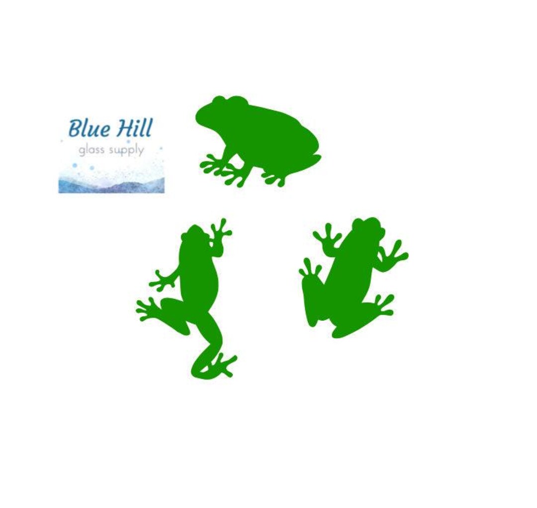 Frogs 3 Poses to Choose - Amphibian Fusible Glass Precut - 96 COE - 90 ...