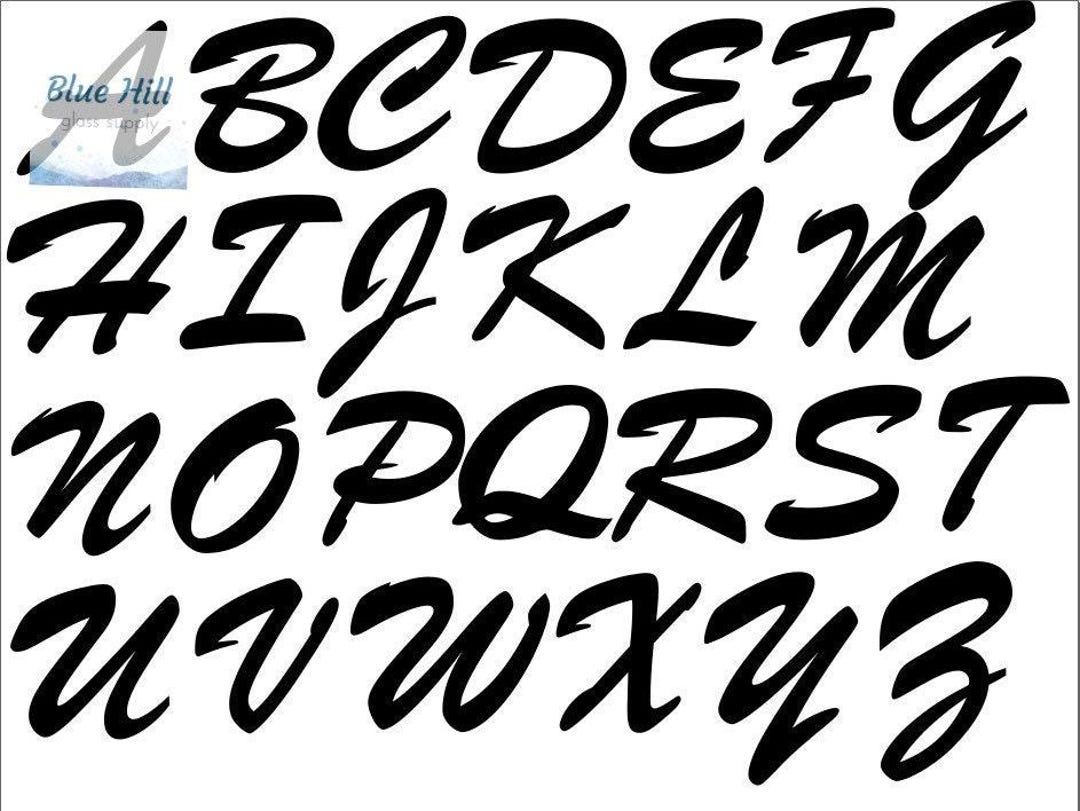 90 COE Uppercase Script Precut Glass Letters - Bullseye Glass ...