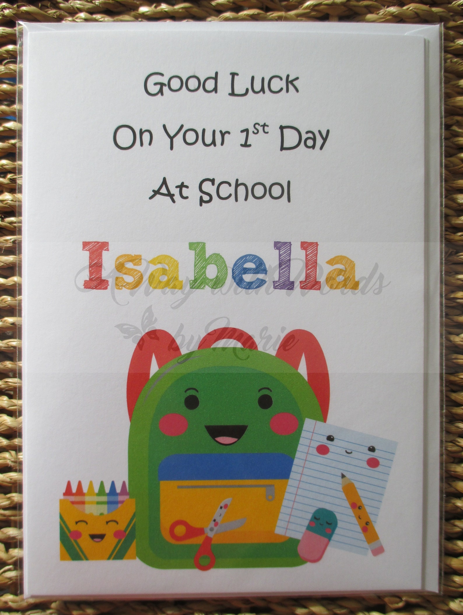 Personalised Good Luck On Your 1st Day At School | Etsy