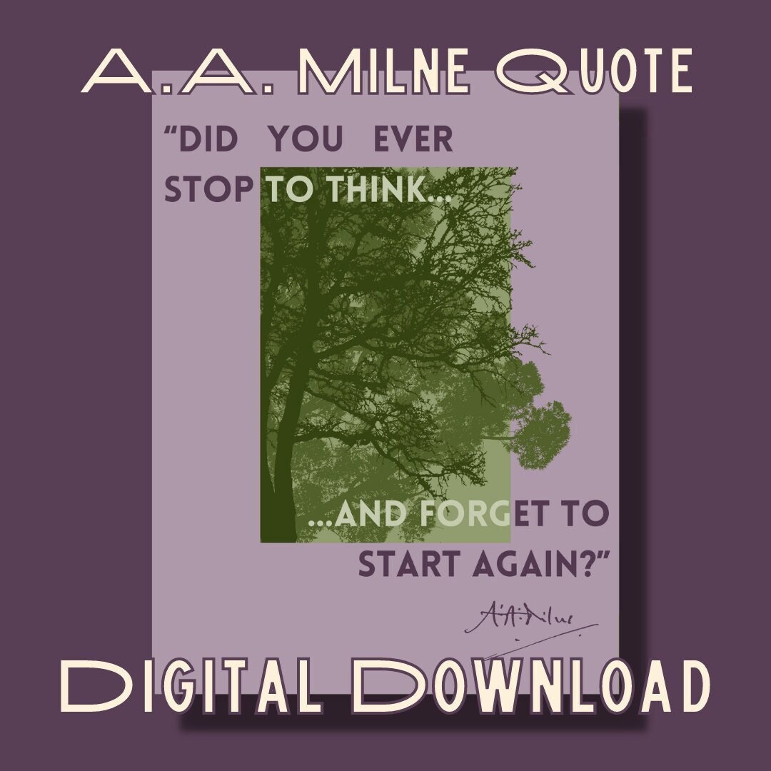 A.A. Milne Quote Poster - Etsy