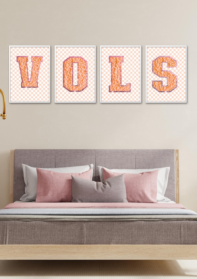 University of Tennessee UTK Digital Print Dorm Poster Pink and Orange ...
