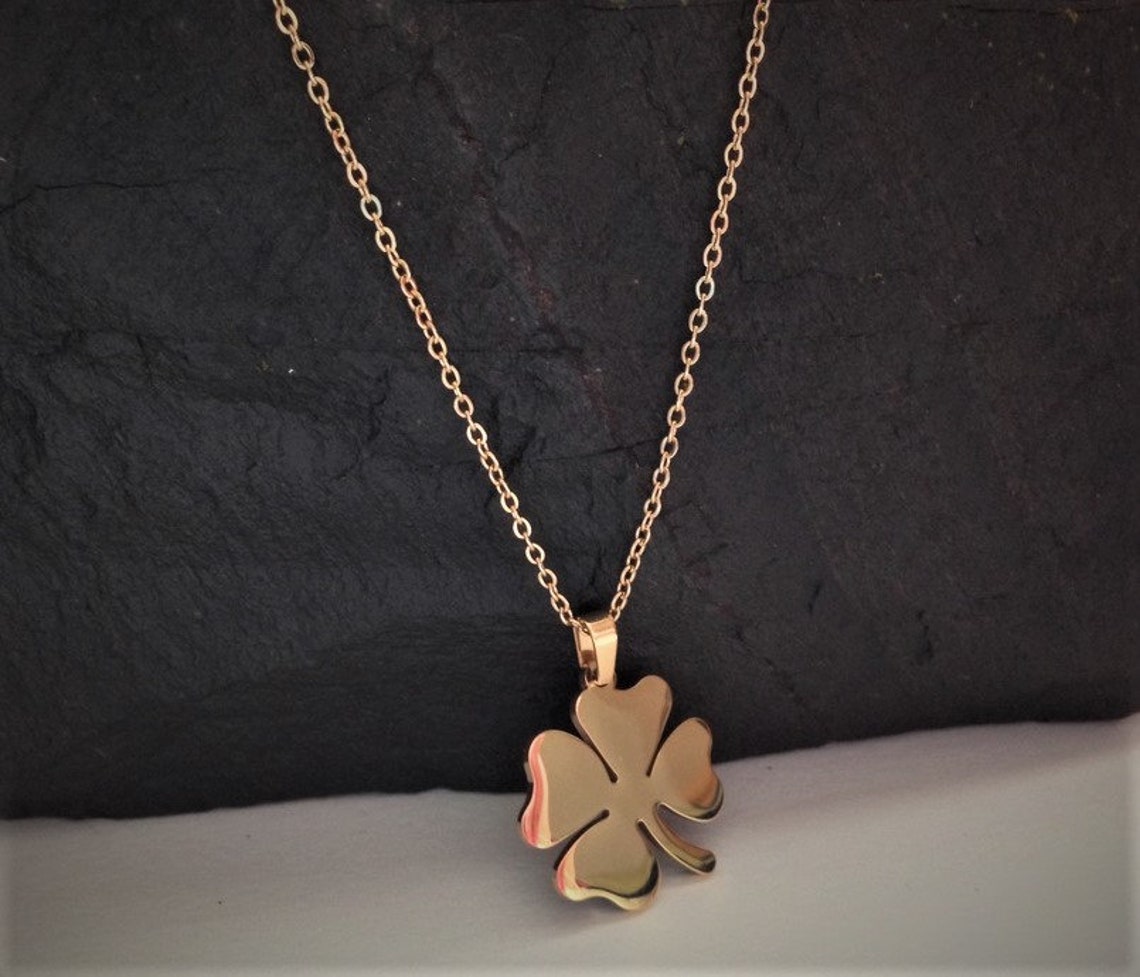 Clover Pendant Necklace Jewelry. Stainless Steel Gold. - Etsy UK