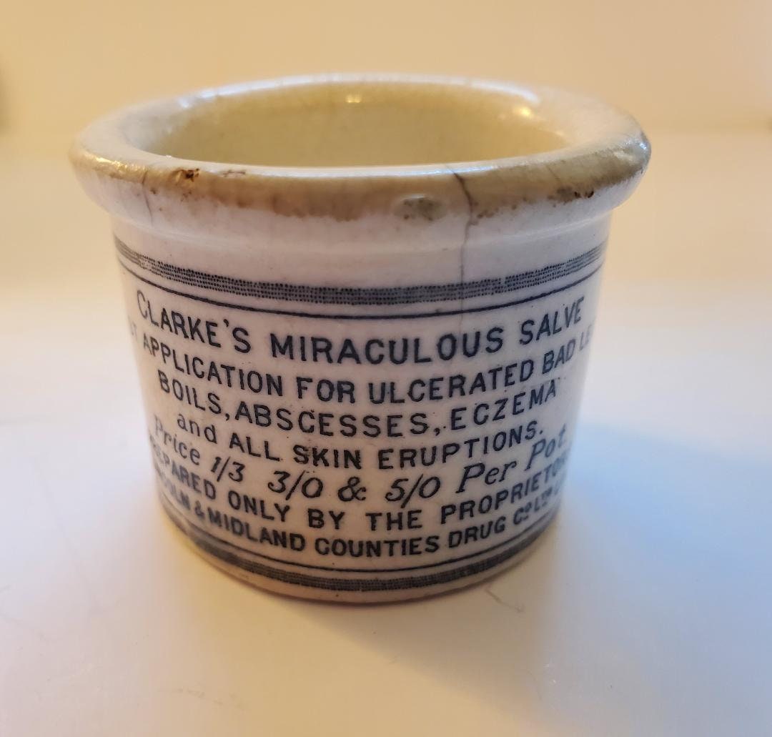 Antique Edwardian White Ironstone Mini Advertising Pot | Clarke’s ...