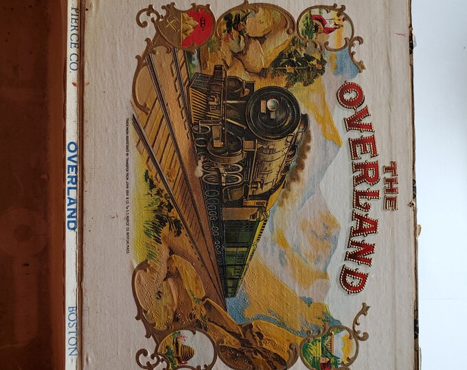 Vintage Overland Perfectos Cigar Box, S.S. Pierce Co. Locomotive Image ...