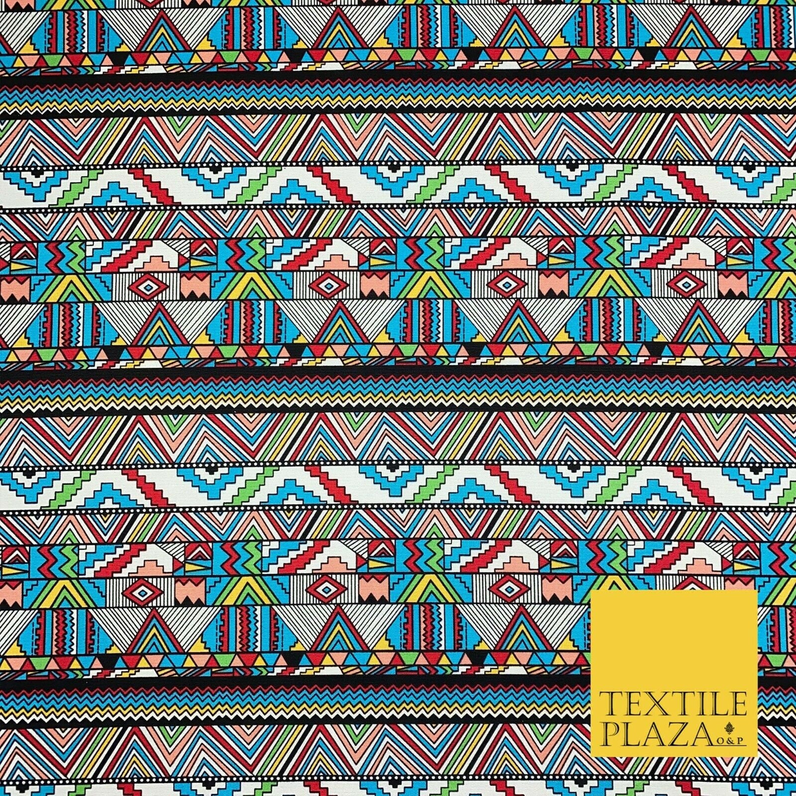 Colourful Wacky Aztec 100% Cotton Canvas Printed Fabric - Etsy UK